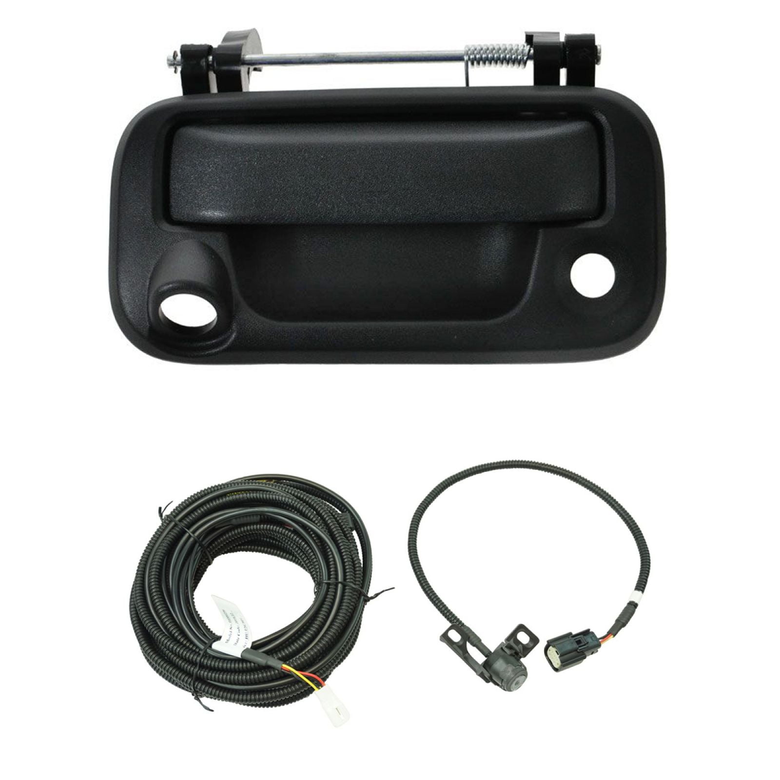 TRQ Rear View Camera Add On Kit w/ Wiring Harness & Tailgate Handle for ...