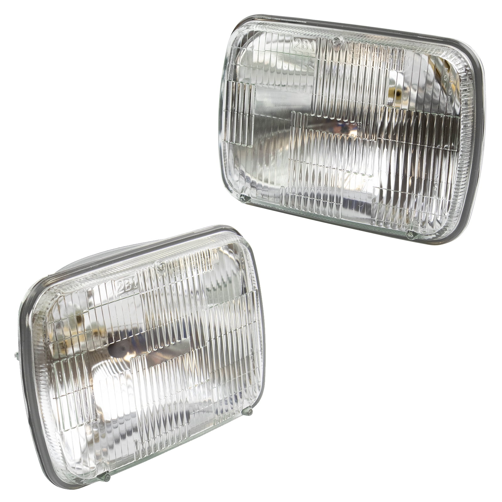 TRQ Sealed Beam Rectangle Headlight Headlamp Pair for Chevy GMC Ford ...