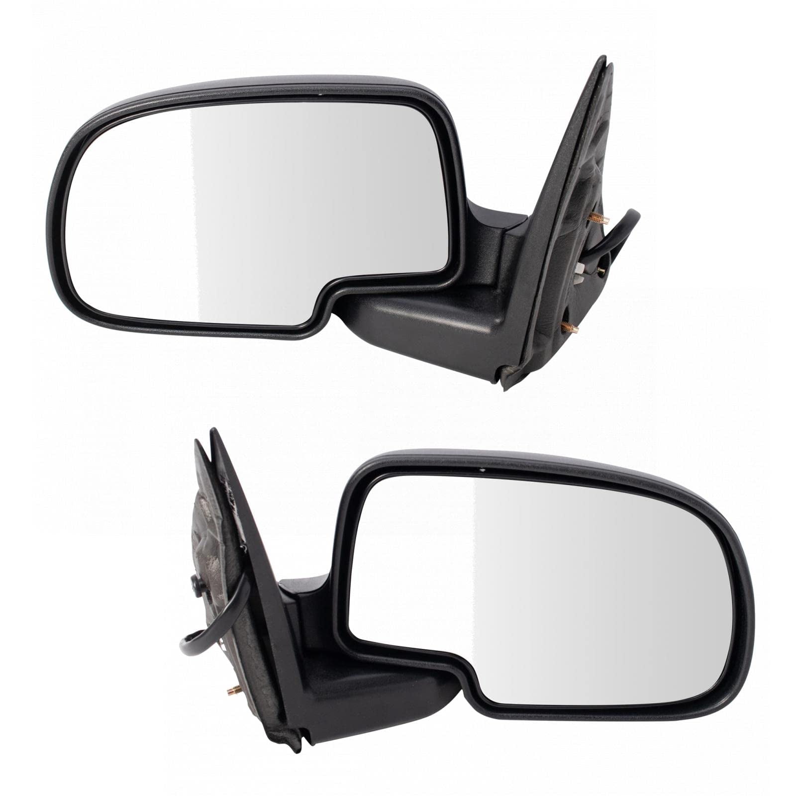 TRQ Side View Mirrors Power Heated w/Puddle Gloss Black LH/RH Pair for ...