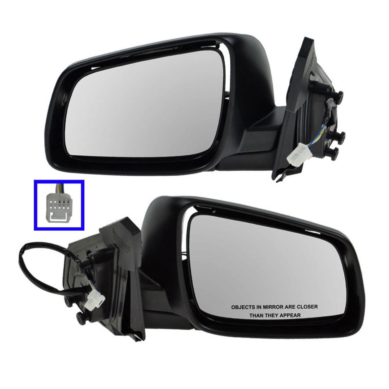 TRQ Side View Mirrors Power LH & RH Set for 08-13 Mitsubishi Lancer ...
