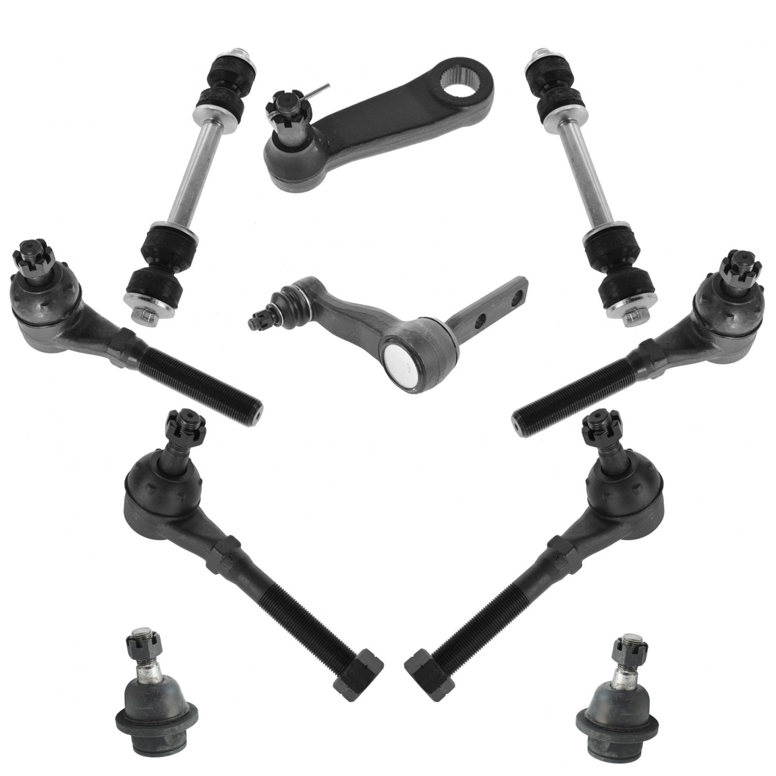 TRQ Steering Suspension Kit Idle Pitman Arm Tie Rods Ball Joints Sway ...