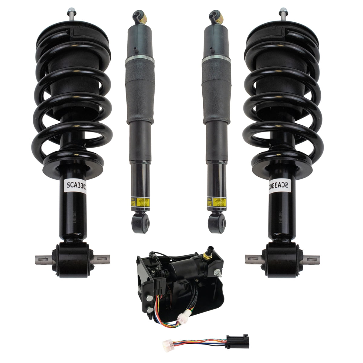 TRQ Struts Air Shocks & Compressor For Avalanche Suburban Tahoe Yukon ...