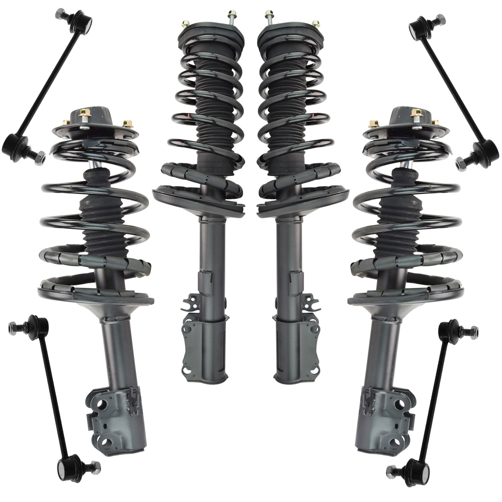 TRQ Suspension Kit Front & Rear Strut & Spring Assemblies Sway Bar End ...