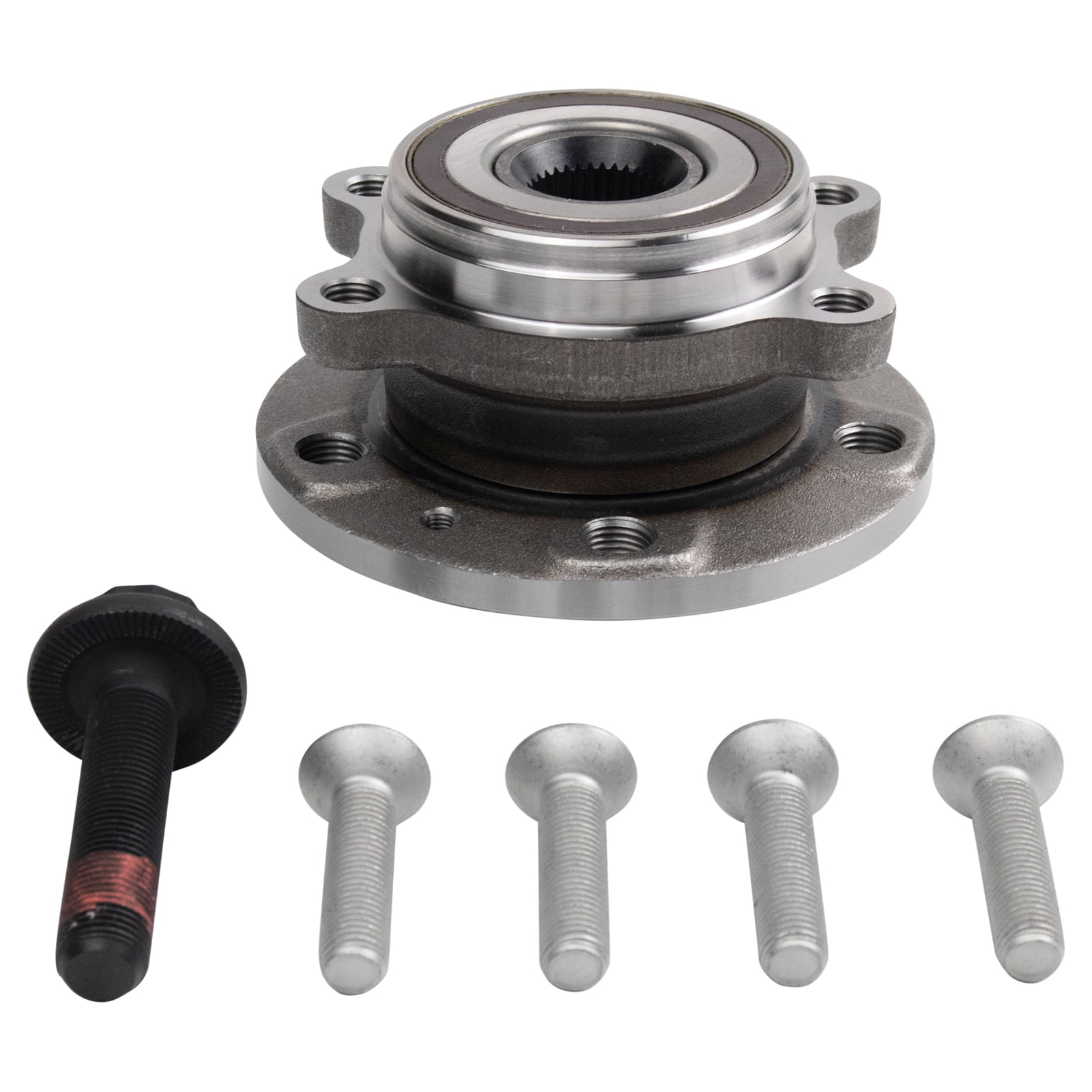 TRQ Wheel Hub & Bearing Assembly w/ Hardware Kit for TT Golf Passat ...