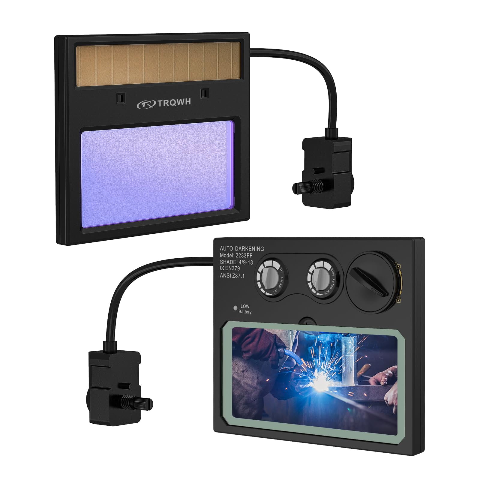 TRQWH HD Auto Darkening Welding Lens 4.33"x3.54" Solar True Color ...