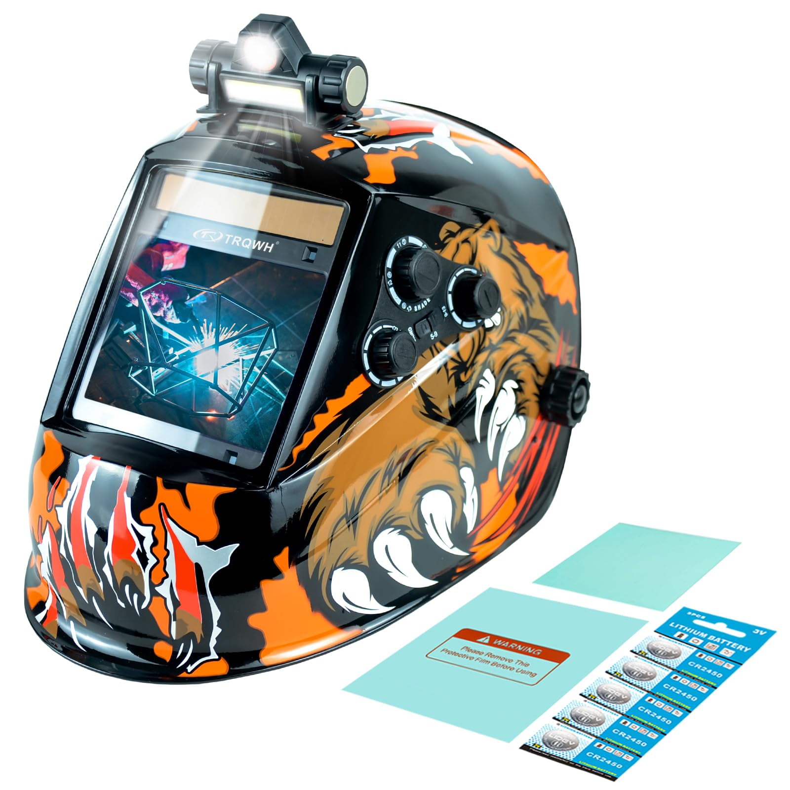 TRQWH Large View 3.94" x 3.15" Welding Helmet Auto Darkening Welding ...