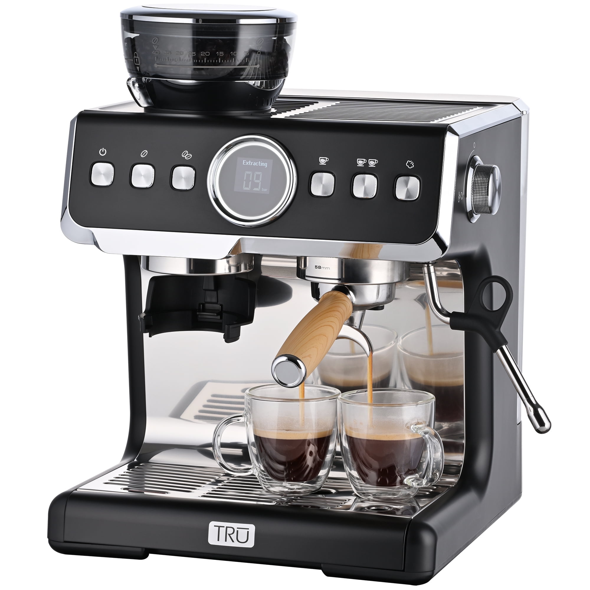 TRU Fully Automatic 19 Bar Espresso Machine with Grinder - Walmart.com