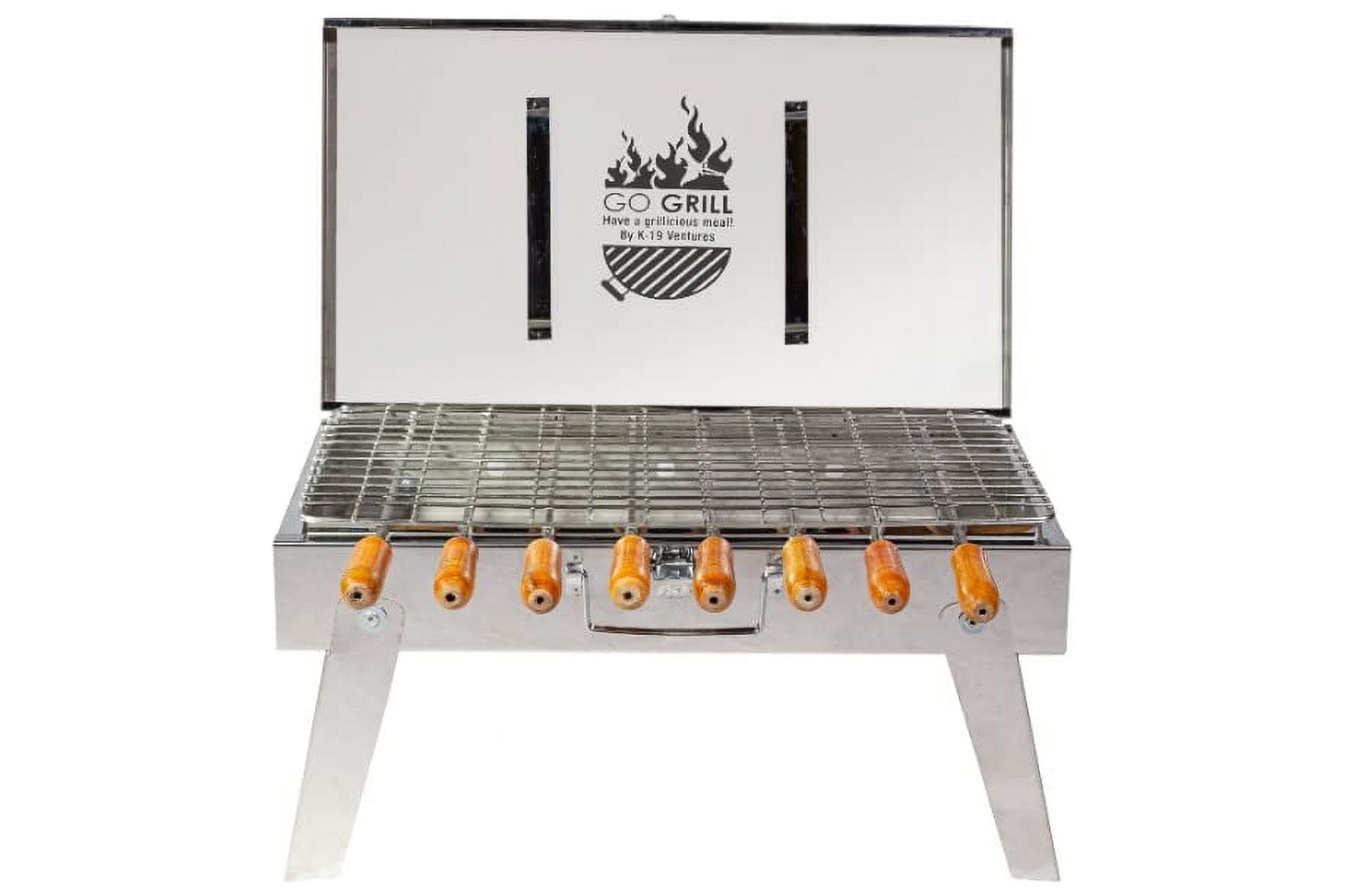 TRU : MODE Briefcase Stainless Steel Foldable BBQ Barbeque Charcoal ...