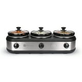 TRU Triple Crock Buffet Slow Cooker with Three Server Warmer Inserts ...