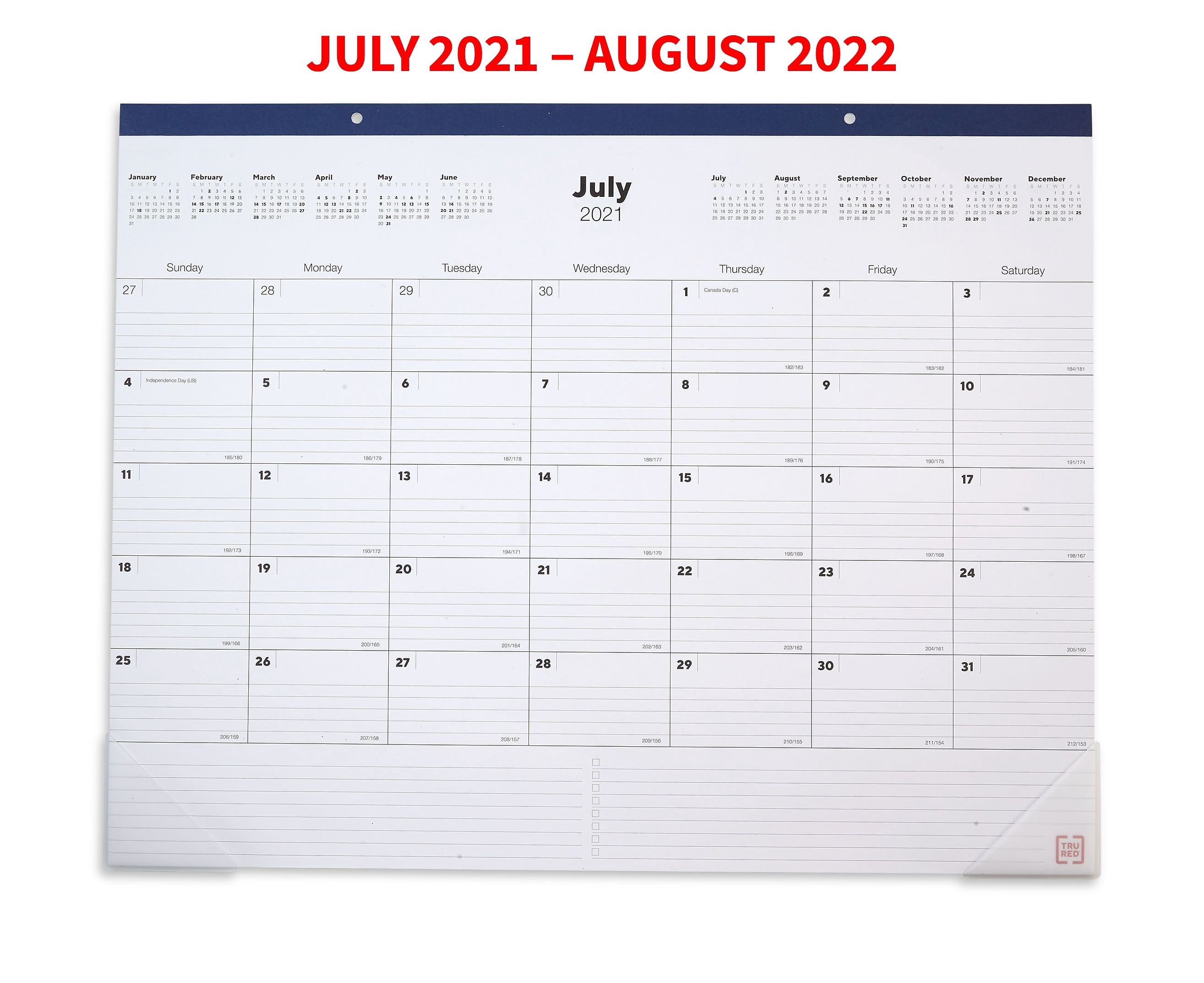 TRU RED 2021-2022 Academic 22" x 17" Monthly Calendar Blue (TR59497-21 ...