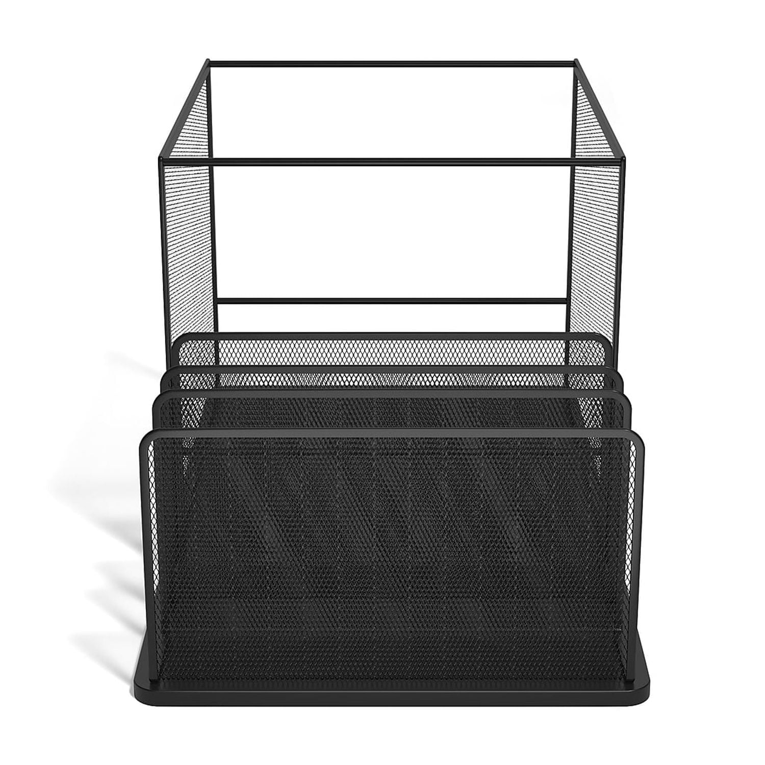 Staples TRU RED 4 Compartment Wire Mesh File Organizer Matte Black ...