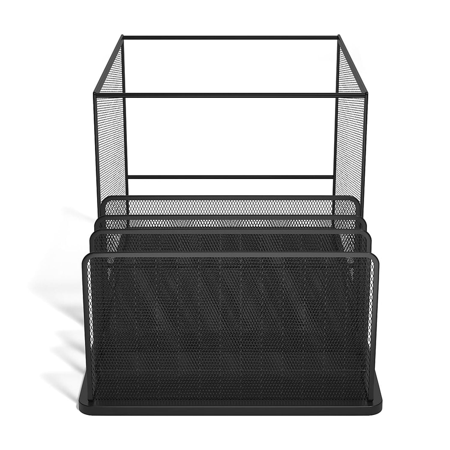 TRU RED 4 Compartment Wire Mesh File Organizer Matte Black (TR57536 ...