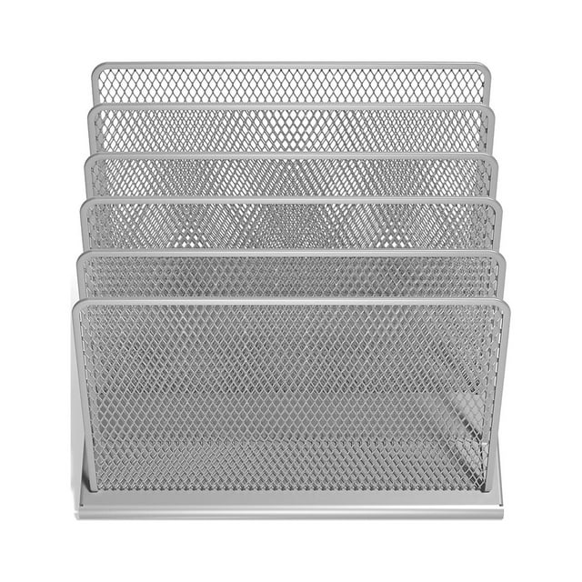 TRU RED 5 Compartment Wire Mesh File Organizer Silver TR57555-CC ...