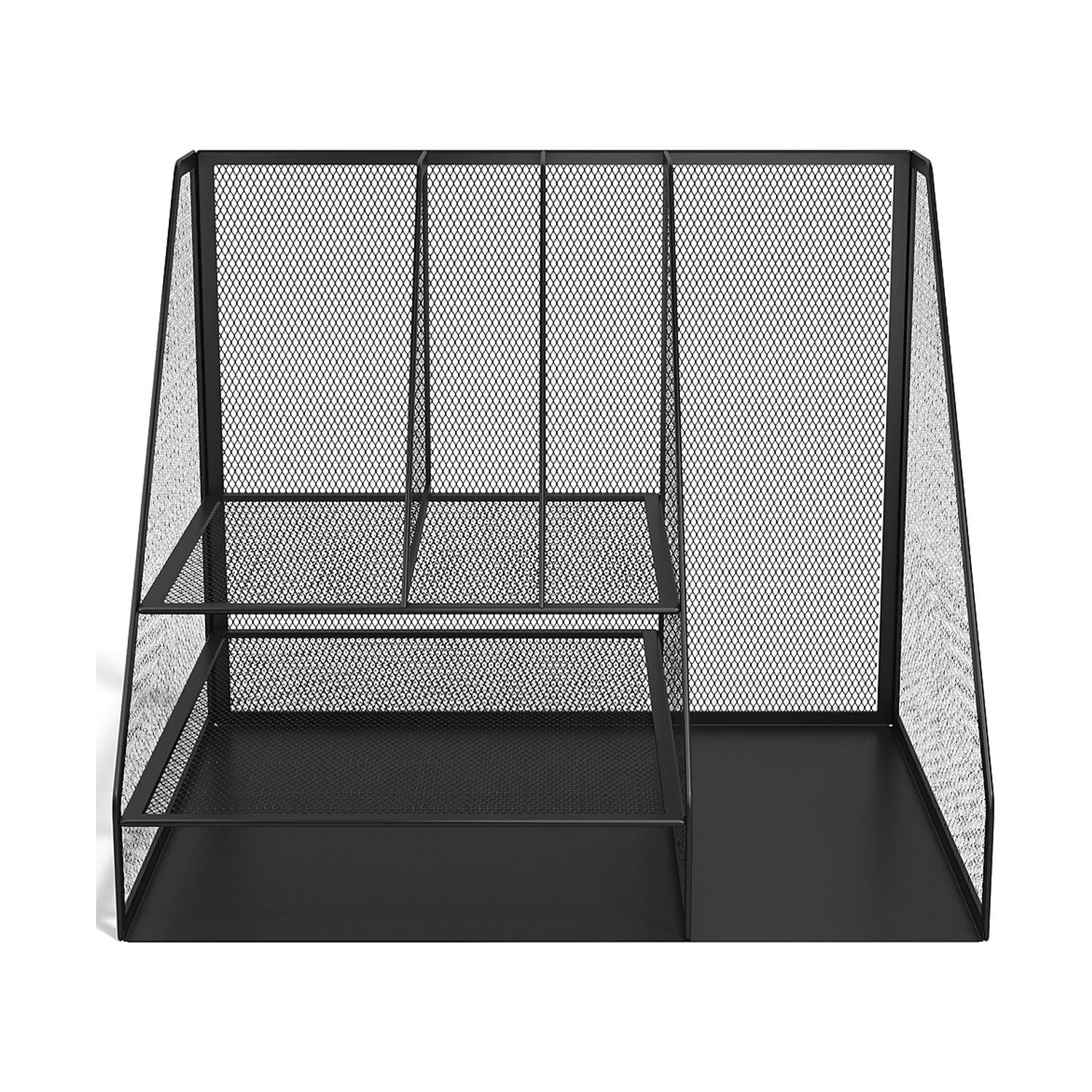 Staples TRU RED 6 Compartment Wire Mesh Desk Organizer Matte Black 2 ...