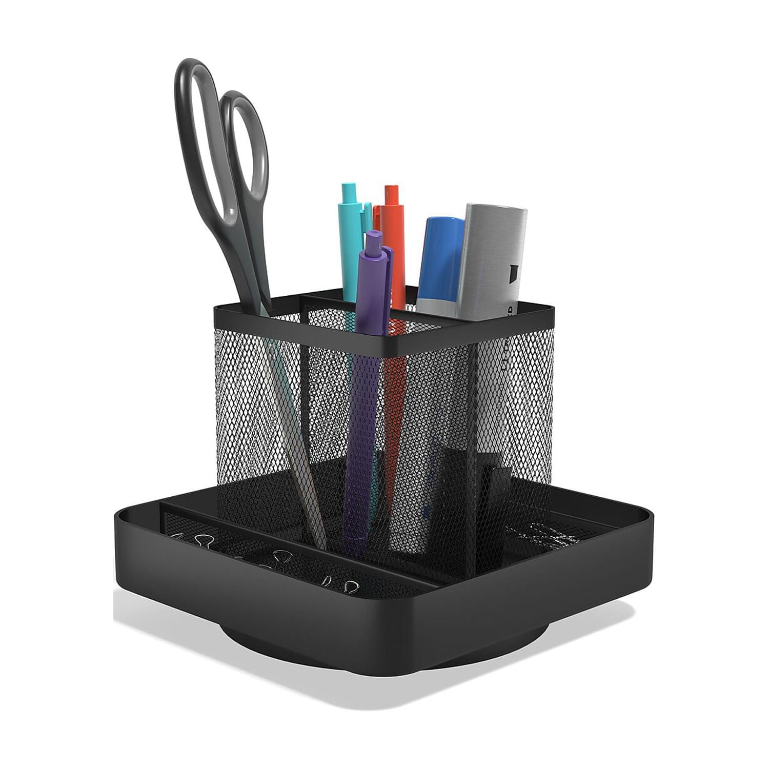 TRU RED 6 Compartment Wire Mesh Rotating Organizer Matte Black 2/Pack ...