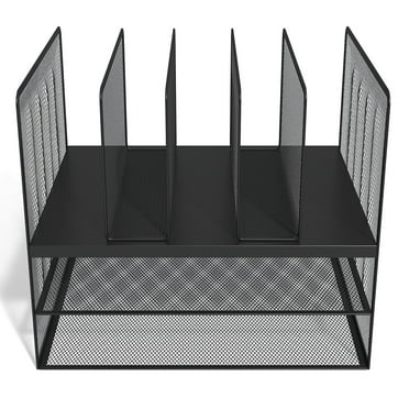 TRU RED 7 Compartment Wire Mesh File Organizer Matte Black 2/Pack ...