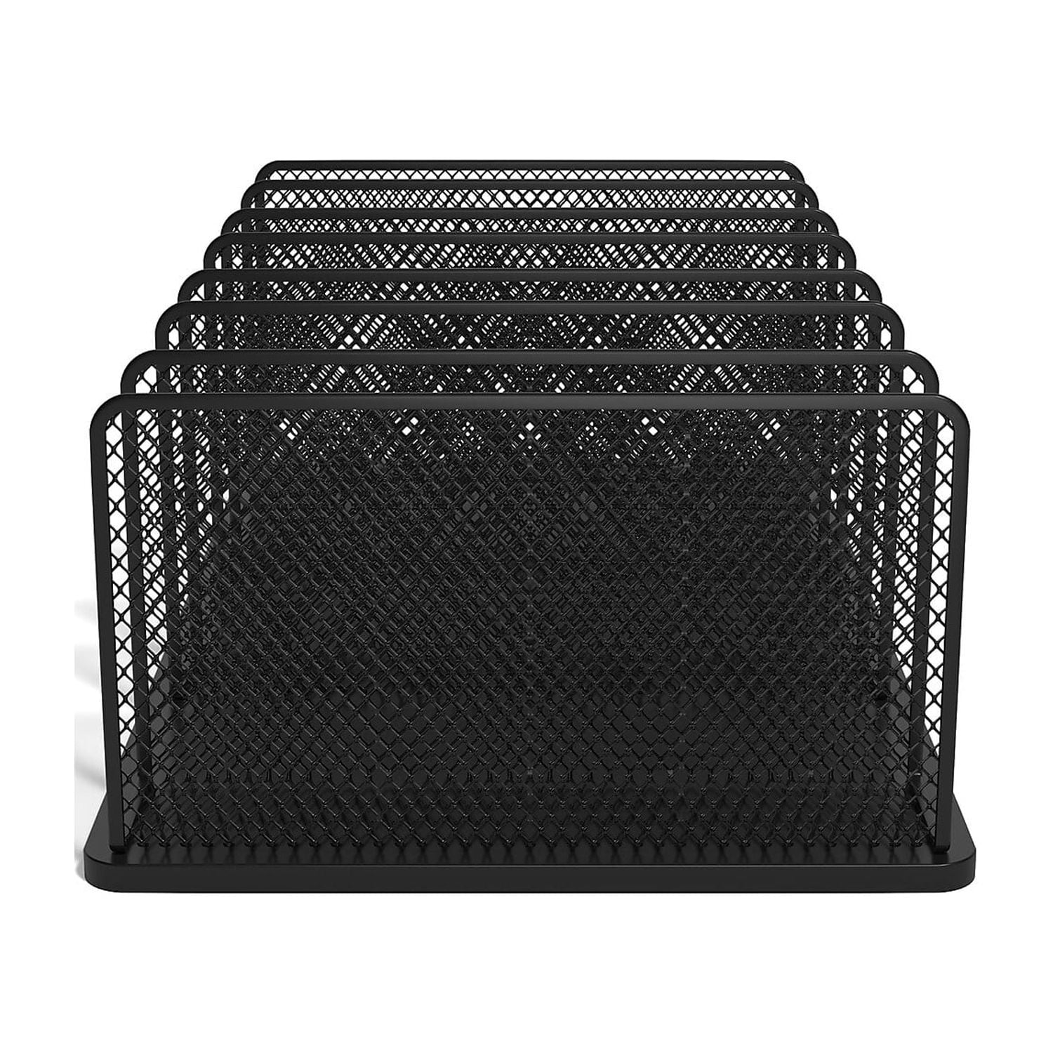 TRU RED 7-Compartment Wire Mesh File Organizer Matte Black 2/Pack ...