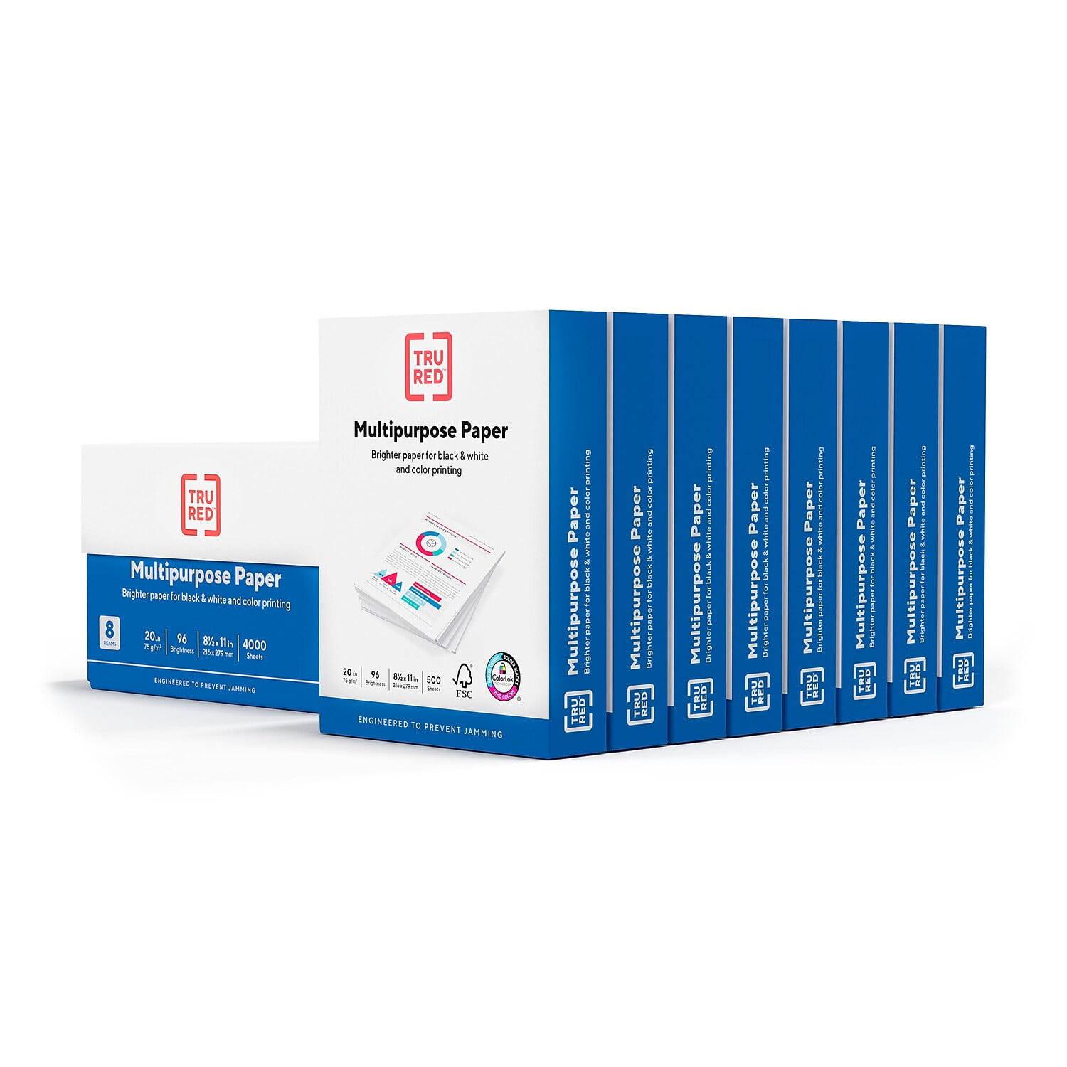 TRU RED 8.5x11 Color Printer Paper 20 lbs. 96 Brightness TR56964 ...