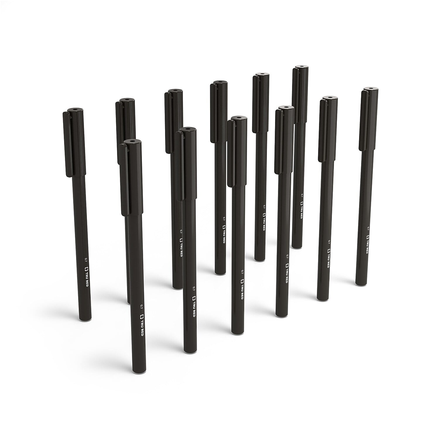 TRU RED Ballpoint Pen Fine Point 0.7mm Black Dozen TR52858 - Walmart.com