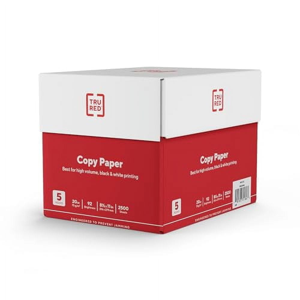 TRU RED Copy Paper, 8.5" x 11" Sheet Size, 92 Brightness, 20 lbs ...