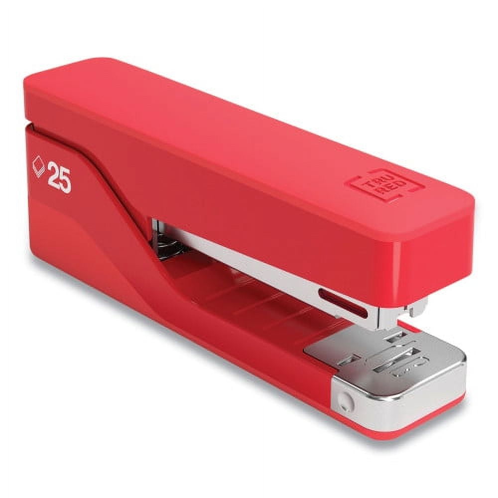 TRU RED Desktop Aluminum Stapler, 25-Sheet Capacity, Red, Each ...