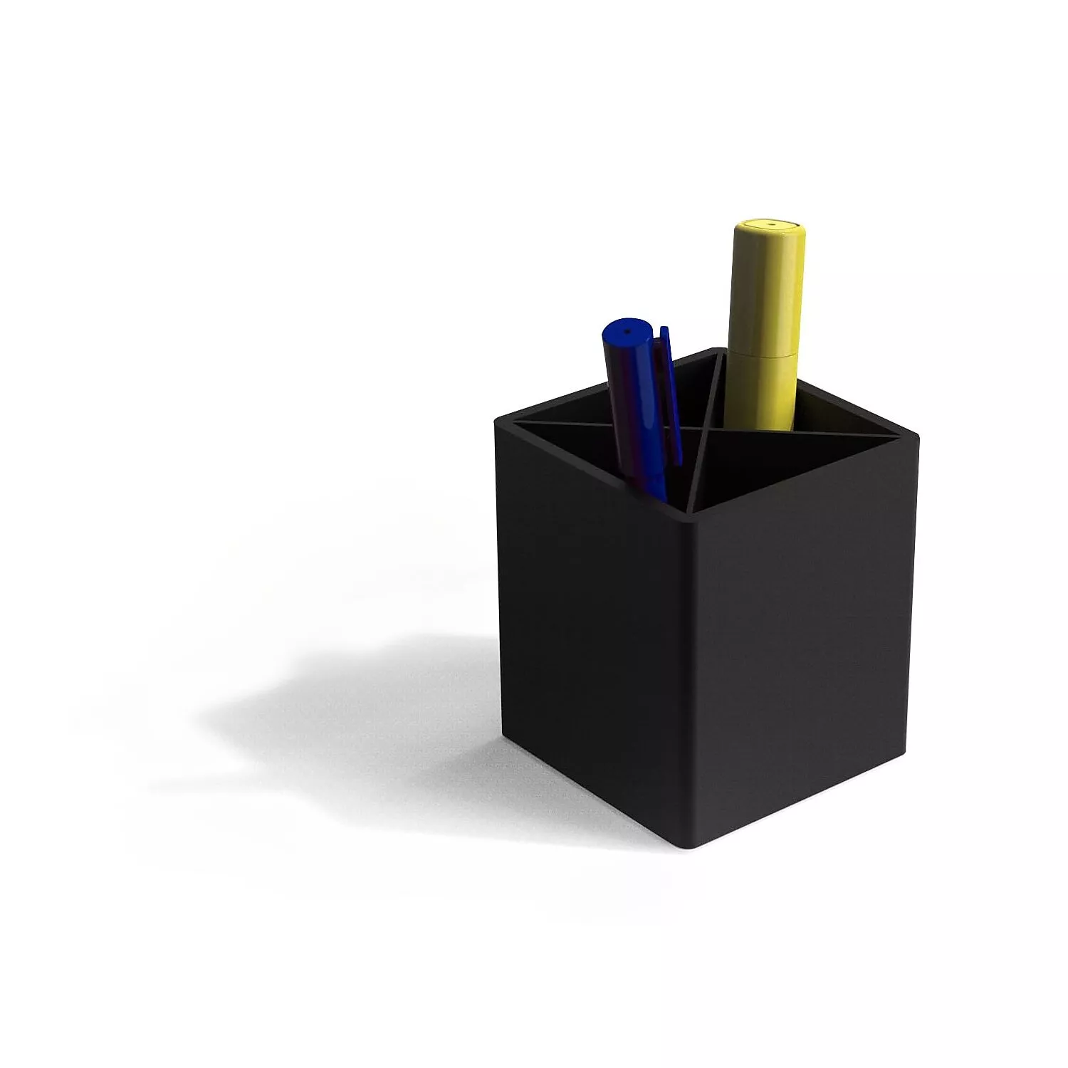 TRU RED Divided Plastic Pencil Cup Blk TR55274 - Walmart.com