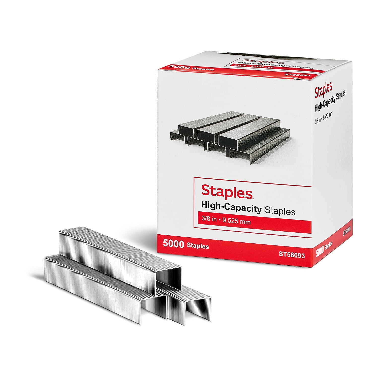 TRU RED High-Capacity Staples 3/8" Leg Length 5000 Staples/Box TR58093 ...