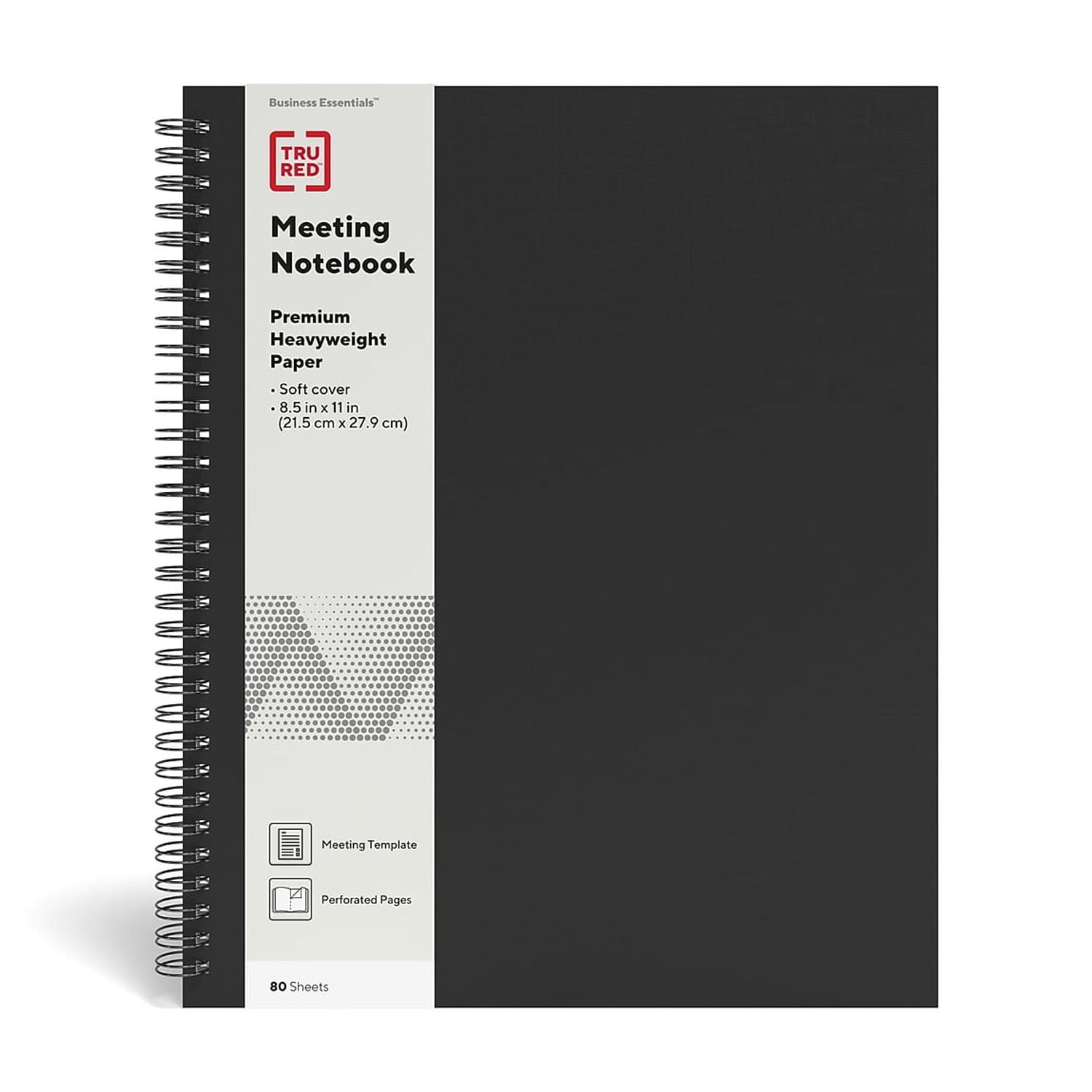 Staples TRU RED Large Soft Cover Meeting Notebook Black 3/Pack ...