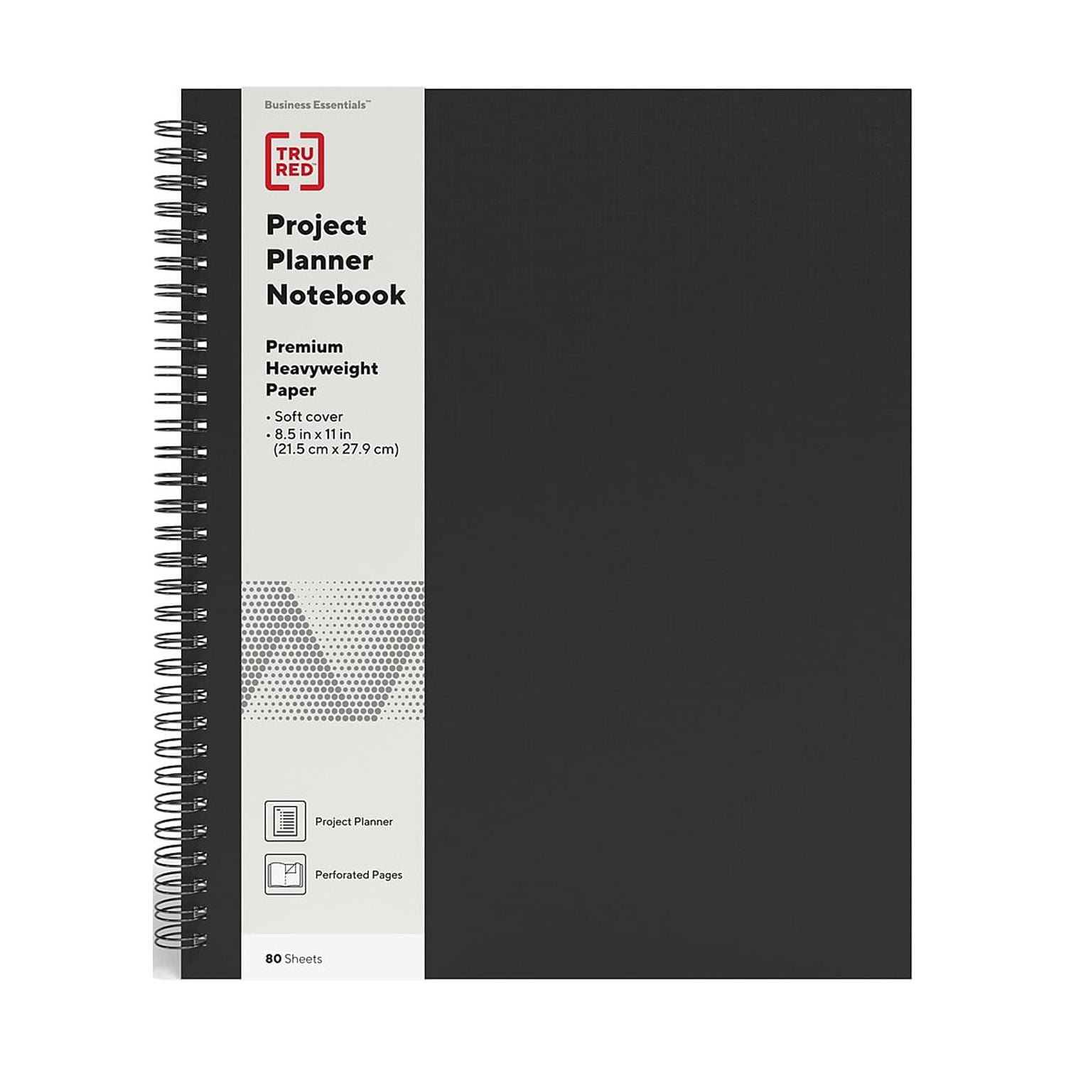 TRU RED Large Soft Cover Project Planner Notebook Blk TR54986 - Walmart.com