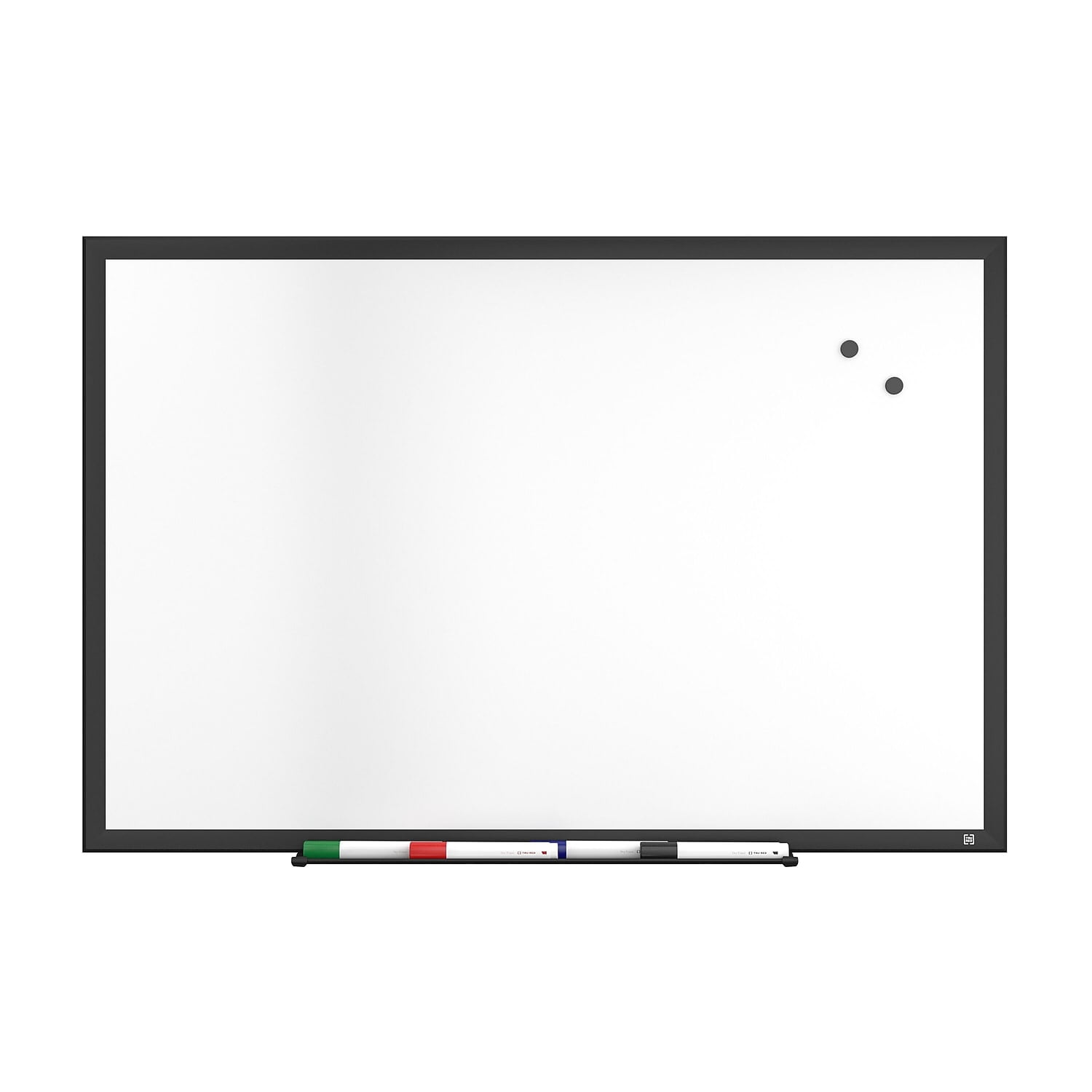 Staples TRU RED Magnetic Steel Dry Erase Board Black Frame 3' x 2 ...