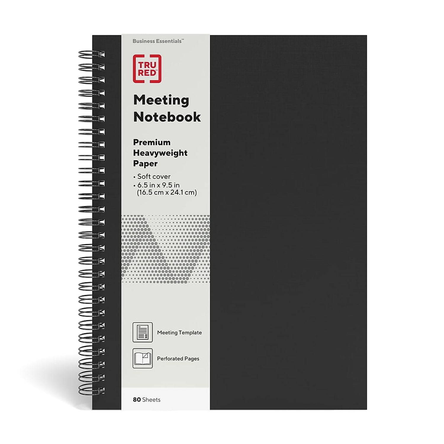 Staples TRU RED Medium Soft Cover Meeting Notebook Black 3/Pack ...
