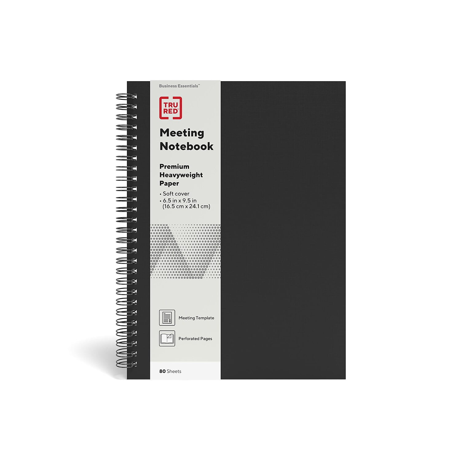 TRU RED Medium Soft Cover Meeting Notebook Black 3/Pack TR54988VS ...