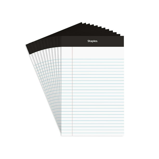 TRU RED Notepad 5" x 8" Narrow Ruled White 50 Sheets/Pad Dozen Pads ...