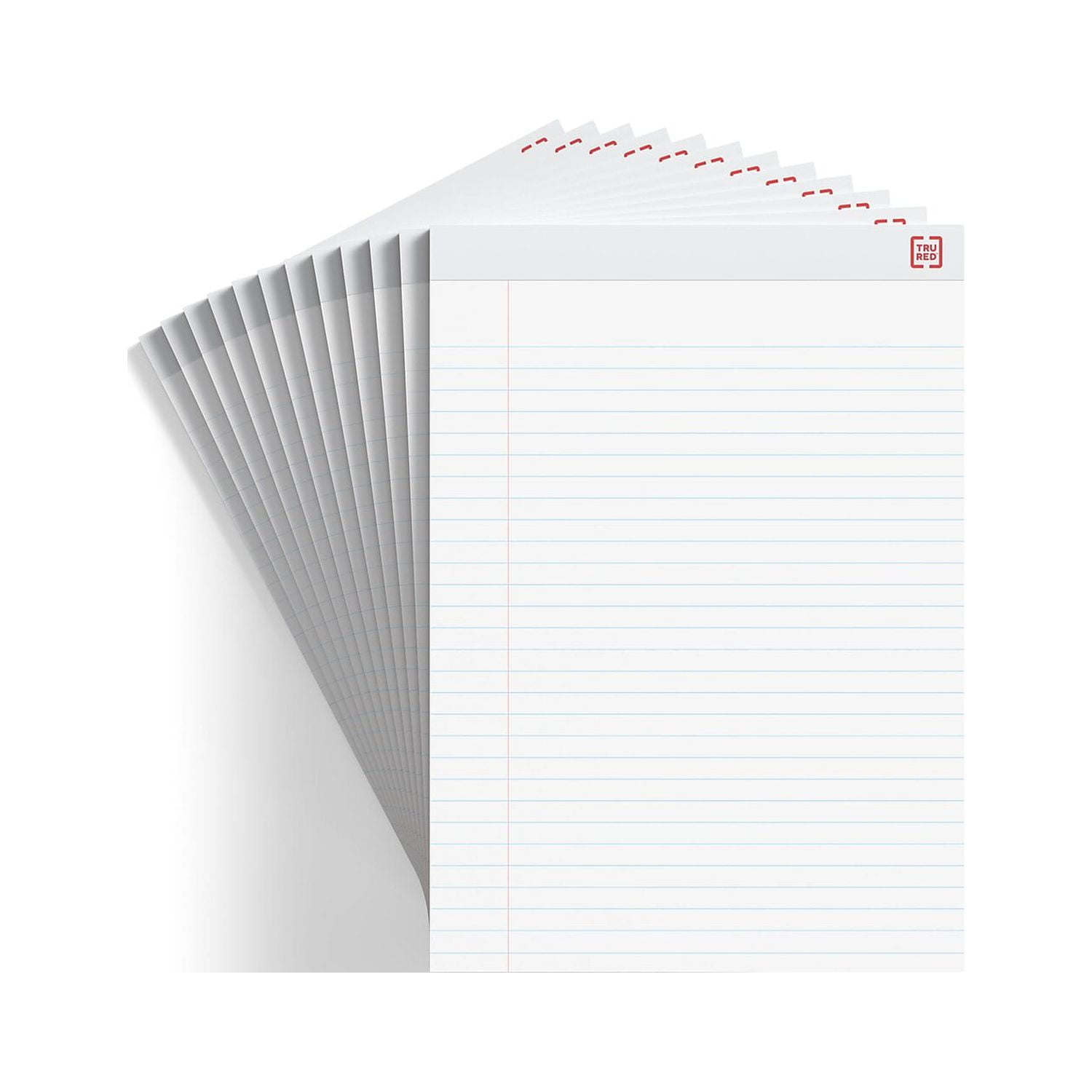 TRU RED Notepad 8.5" x 11.75" Wide Ruled White 50 Sheets/Pad 24/Carton ...