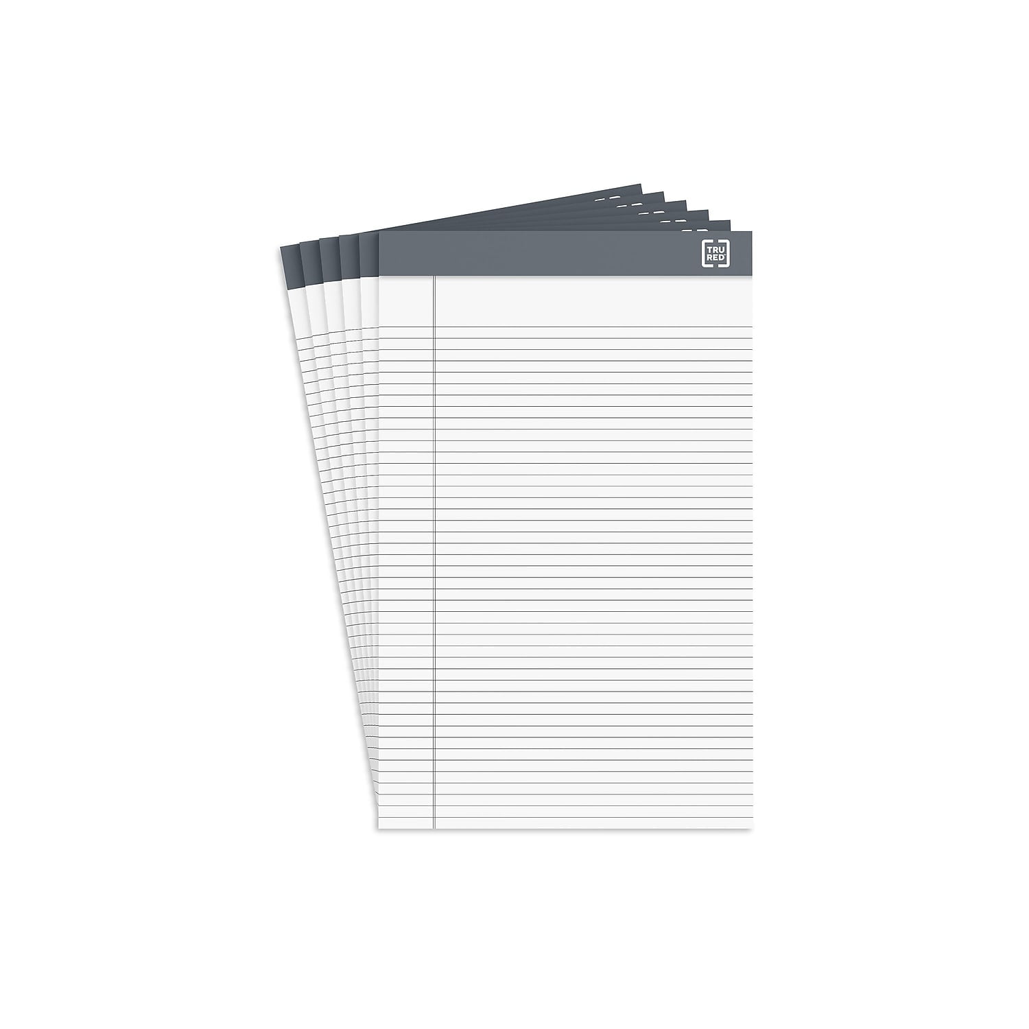 Staples TRU RED Notepads 5" x 8" Narrow Ruled White 50 Sheets/Pad 6 ...