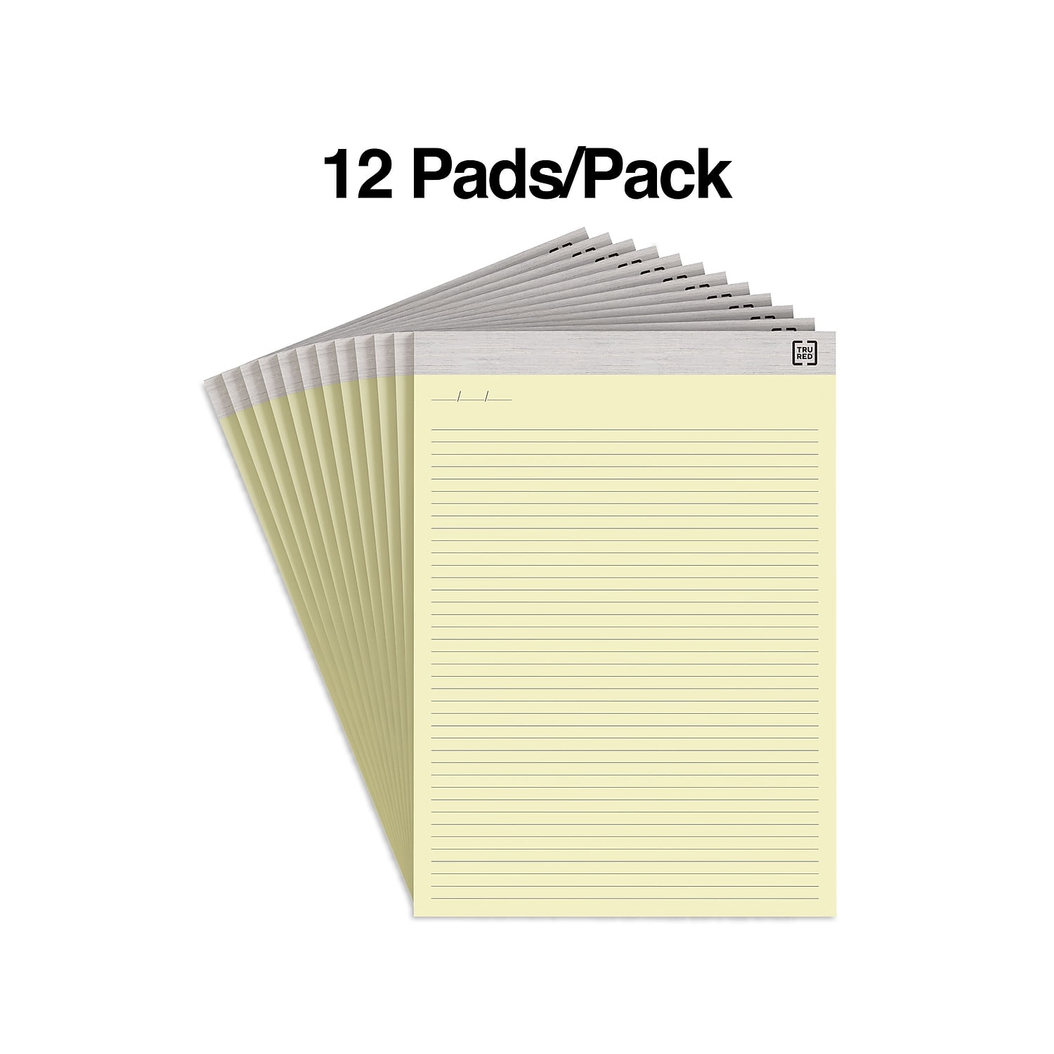 Staples TRU RED Notepads 8.5" x 11.75" Narrow Ruled Canary 50 Sheets ...