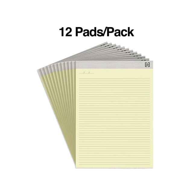 TRU RED Notepads 8.5" x 11.75" Narrow Ruled Canary 50 Sheets/Pad 24 ...