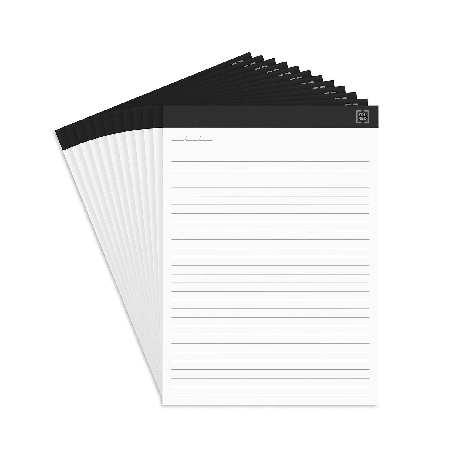 TRU RED Notepads 8.5" x 11.75" Wide Ruled White 50 Sheets/Pad 12 Pads ...