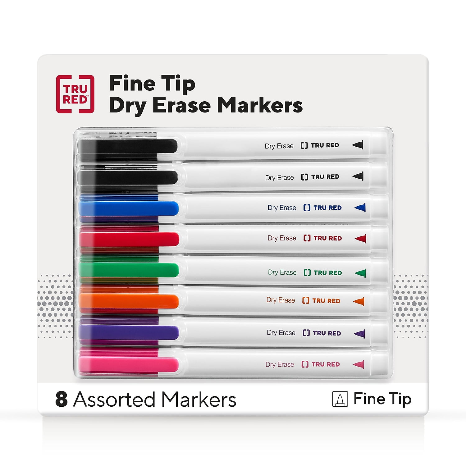 TRU RED Pen Dry Erase Markers Fine Tip Assorted 8/Pk TR56881 - Walmart.com