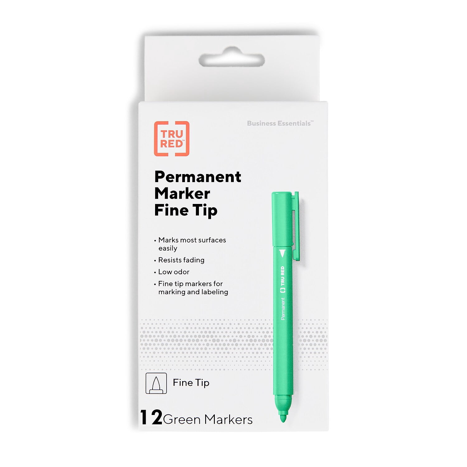 TRU RED Pen Permanent Markers Fine Tip Green Dozen TR54542 - Walmart.com