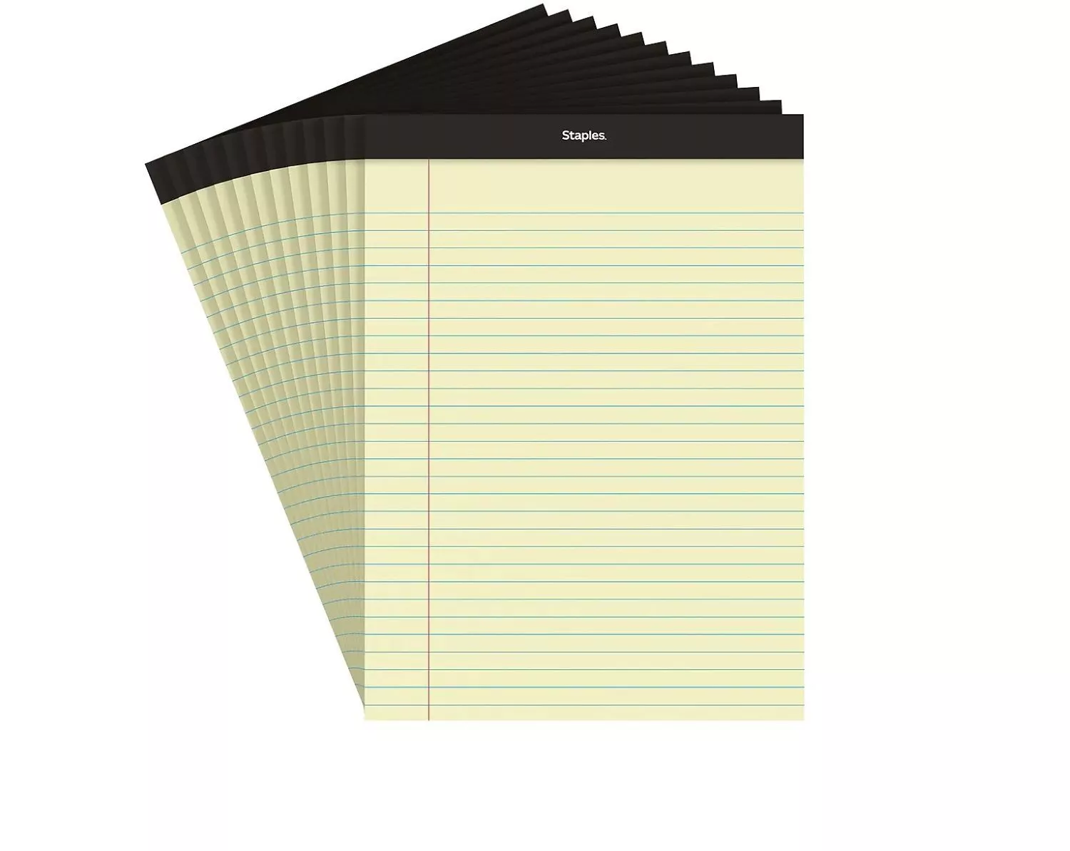 TRU RED Perf. Note Pads Wide/Letter Ruled Yellow 8-1/2" x 11-3/4" 12/PK ...