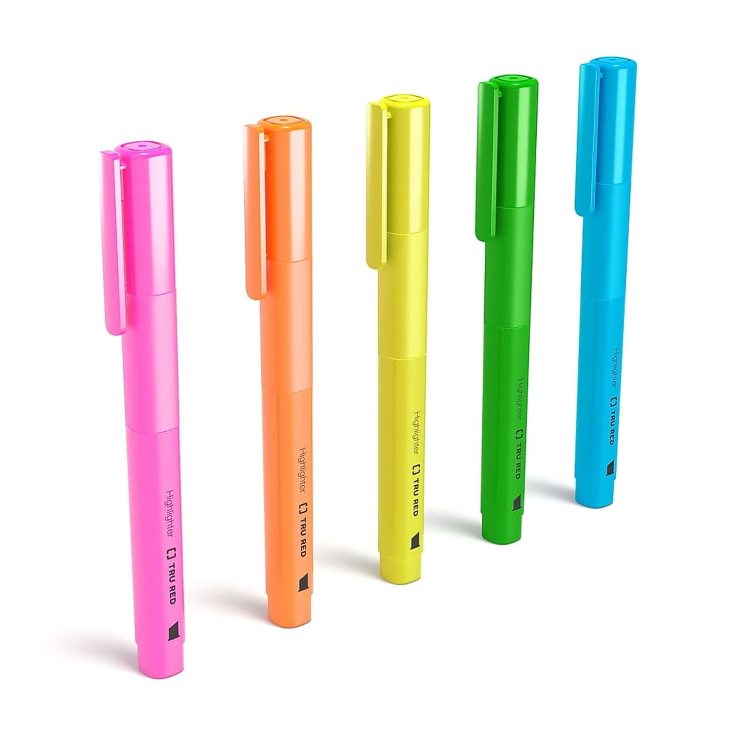 Staples TRU RED Pocket Highlighter with Grip Chisel Tip Assorted 15 ...