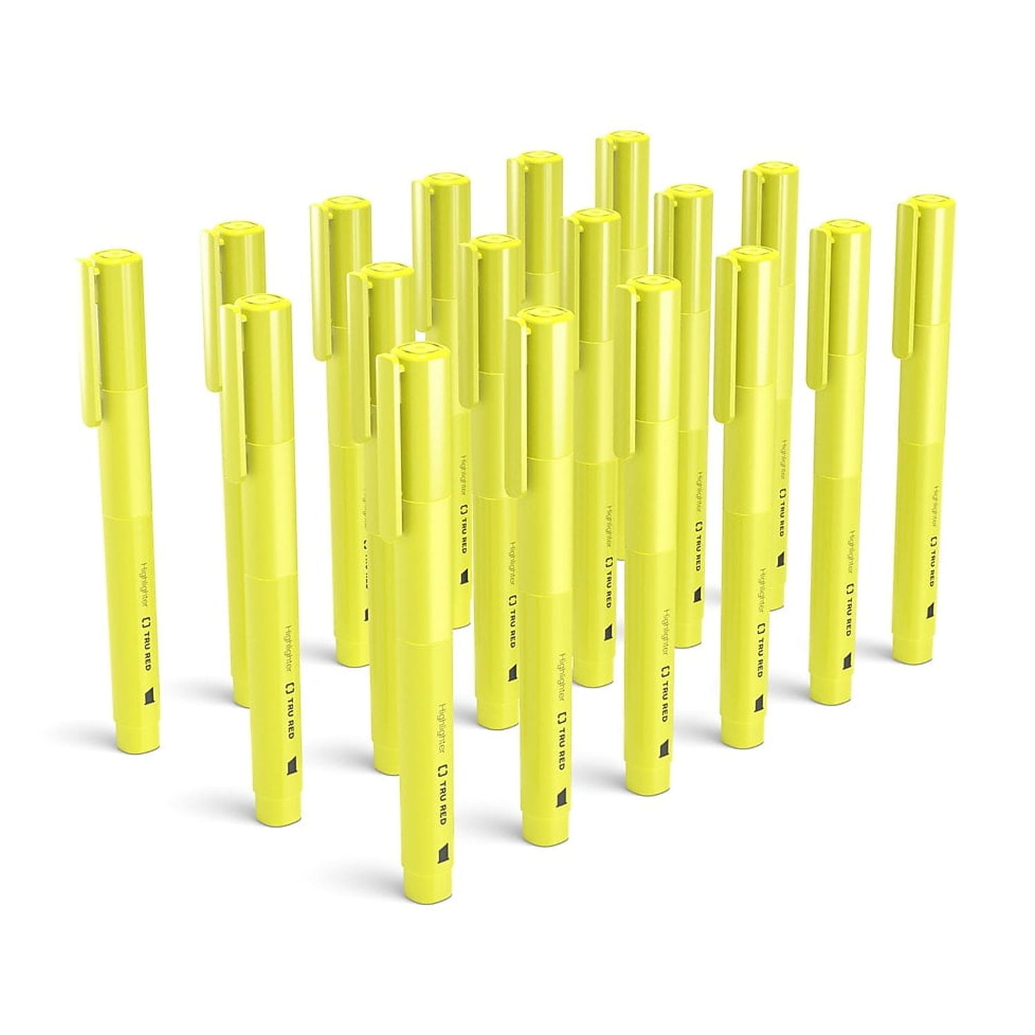 Staples TRU RED Pocket Highlighter with Grip Chisel Tip Yellow 72 ...