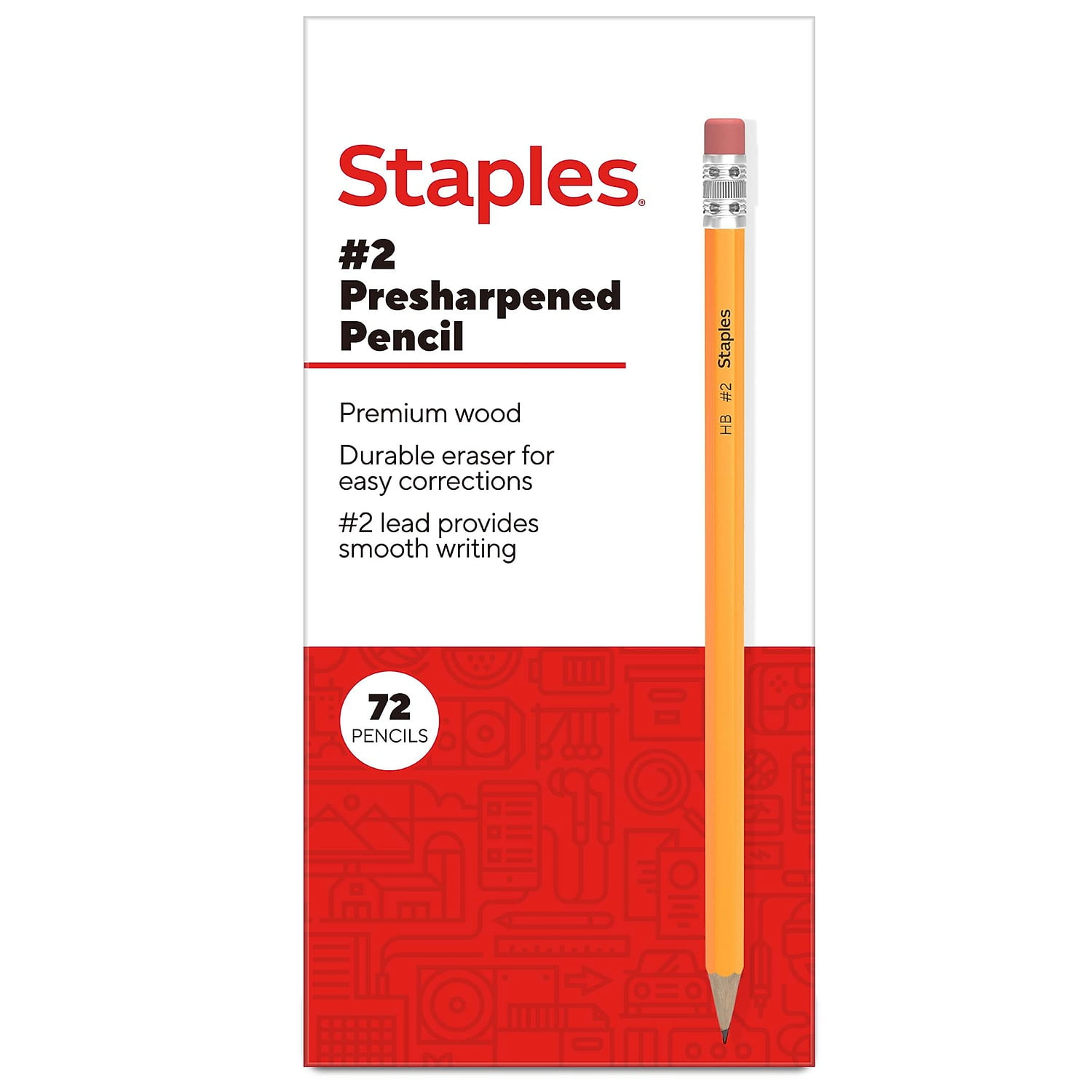 Staples TRU RED Pre-Sharpened Wooden Pencil 2.2mm #2 Lead TR58564 ...