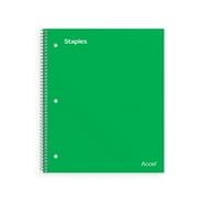Staples 1-Subject Notebooks 8" x 10.5" College Ruled 70 Sheets Assorted ...