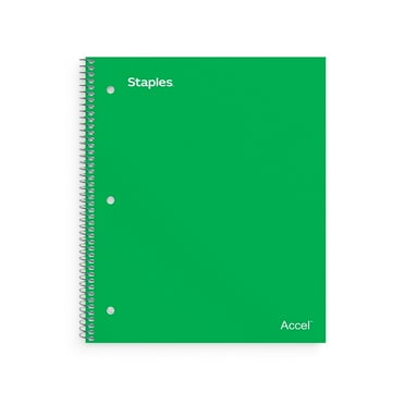 Staples 1-Subject Notebooks 8" x 10.5" College Ruled 70 Sheets Assorted ...
