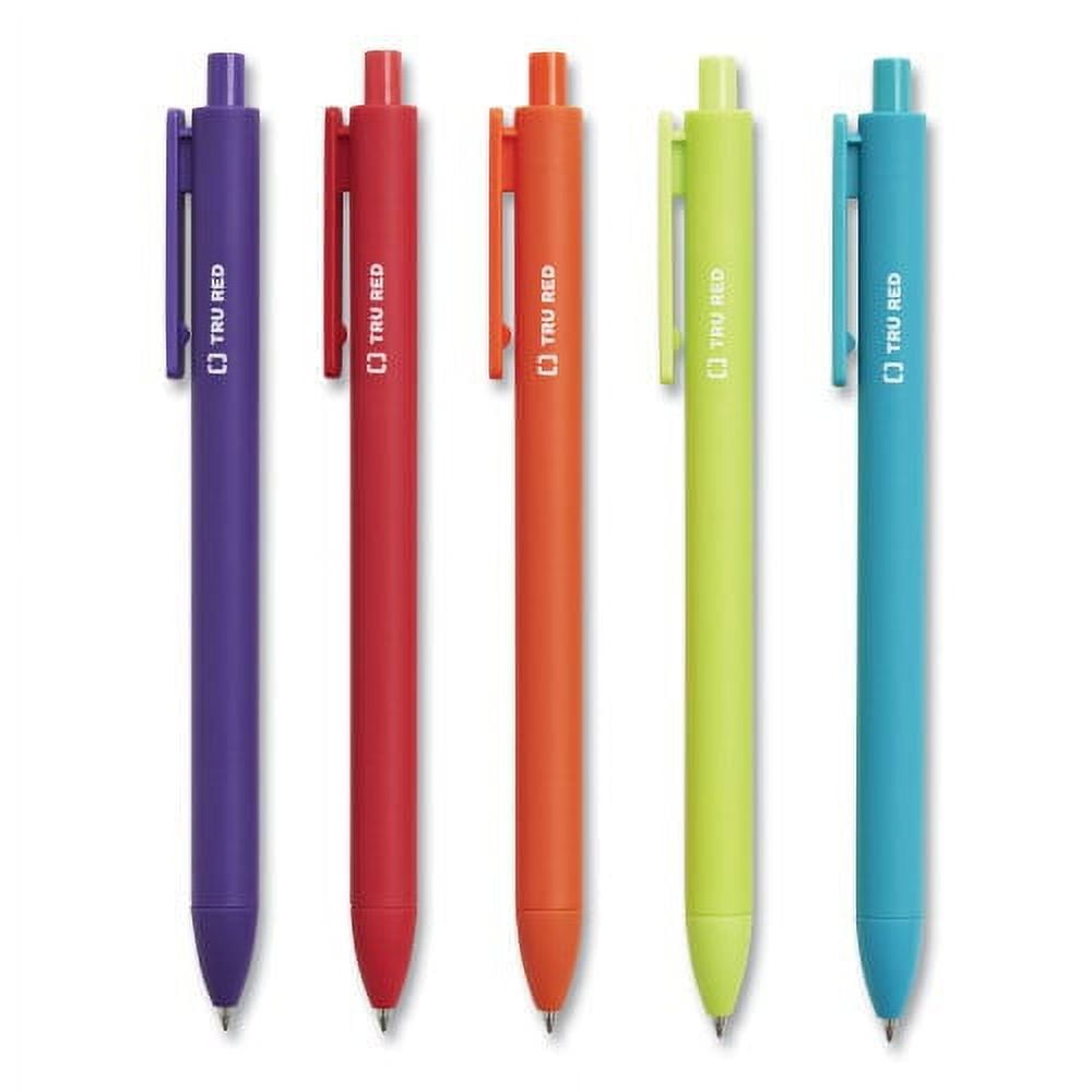 TRU RED Quick Dry Gel Pen, Retractable, Fine 0.5 mm, Assorted Ink and ...