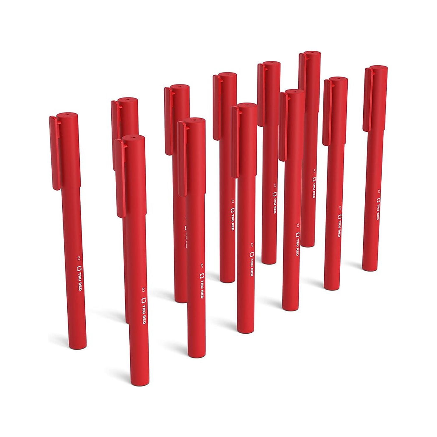 TRU RED Quick Dry Gel Pens Med Point 0.7mm Red Dozen TR54482 - Walmart.com