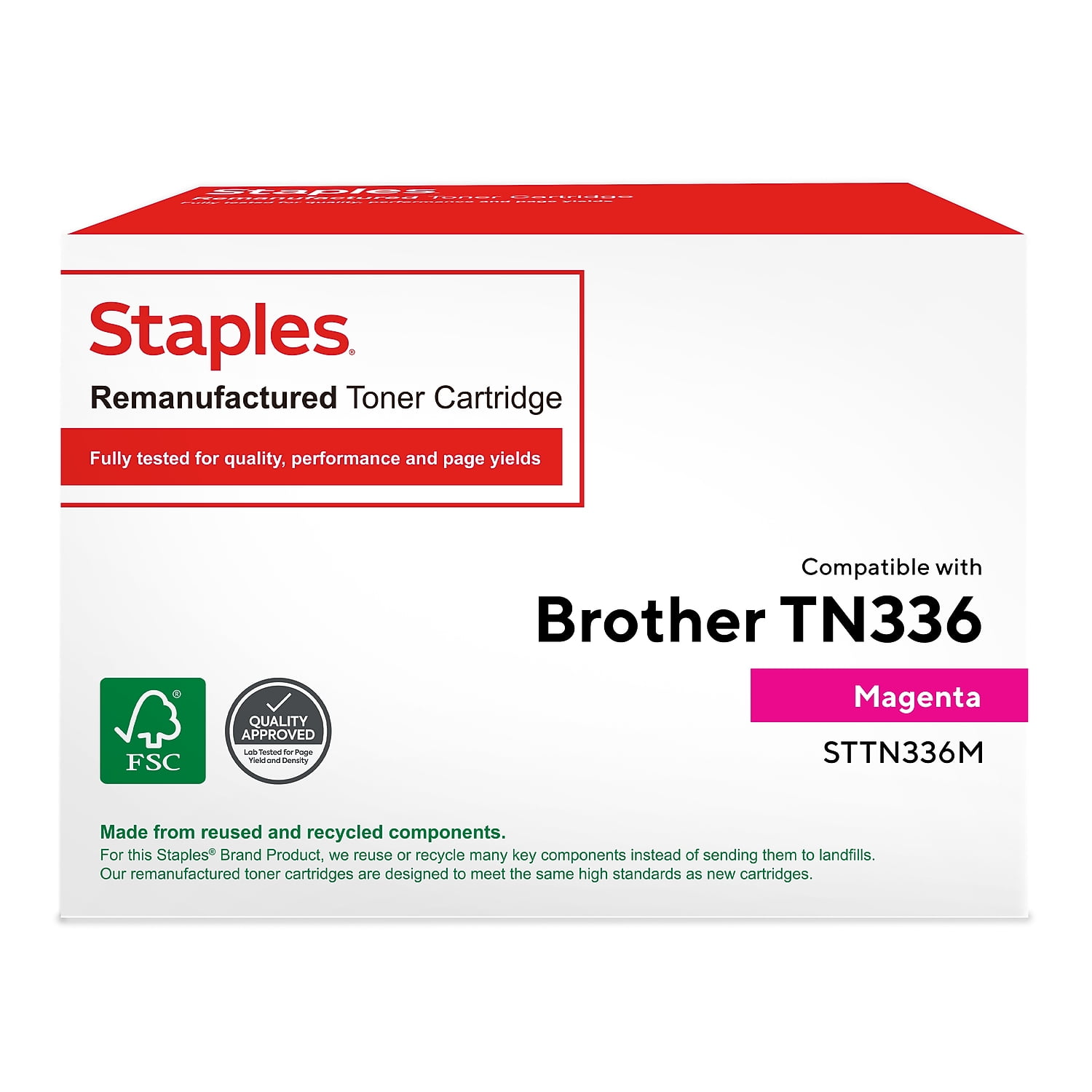 Staples TRU RED SEBTN336MR Magenta Toner Cartridge High Yield TRTN336M ...