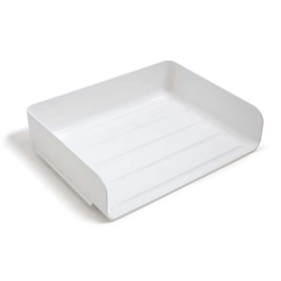 Staples TRU RED Side Load Stackable Plastic Letter Tray White TR55328 ...